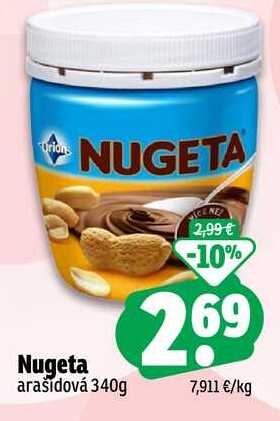 ARCHIV | Nugeta arašídová 340g v akcii platné do: 8.3.2022 | Zlacnene.sk