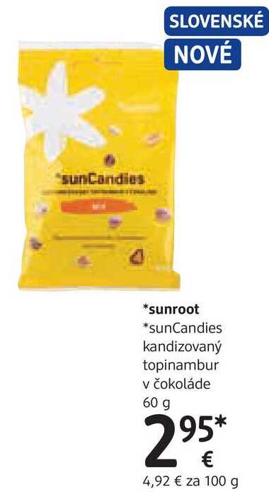 ARCHIV | sunroot sunCandies kandizovaný topinambur v čokoláde, 60 g v akcii platné do: 30.4.2022 ...