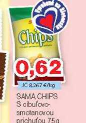 SAMA CHIPS S paprikovou prichuľou 75g v akcii | Zlacnene.sk