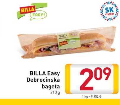 ARCHIV | BILLA Easy Debrecínska bageta 210 g v akcii platné do: 10.5. ...