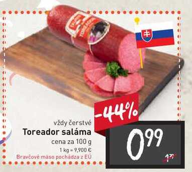 ARCHIV | Toreador saláma 100 g v akcii platné do: 1.2.2022 | Zlacnene.sk
