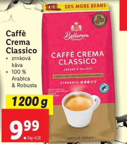 Caffè Crema Classico zrnková káva 1200g v akcii | Zlacnene.sk